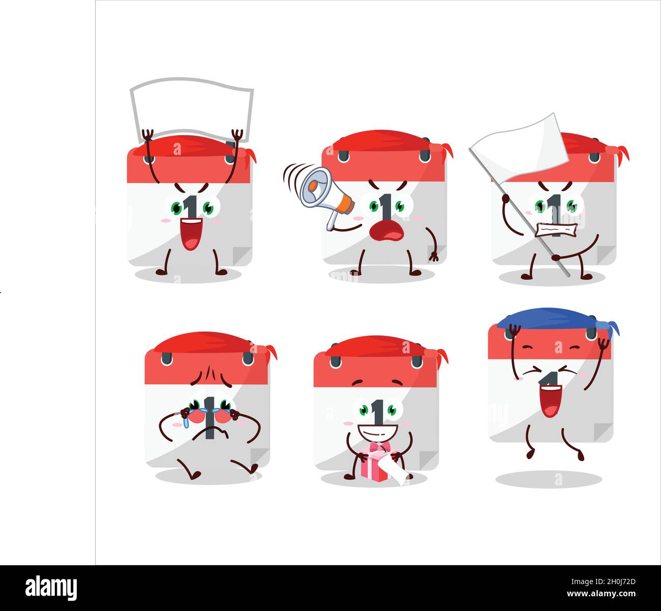Mascot design style of 1st calendar character as an attractive ...