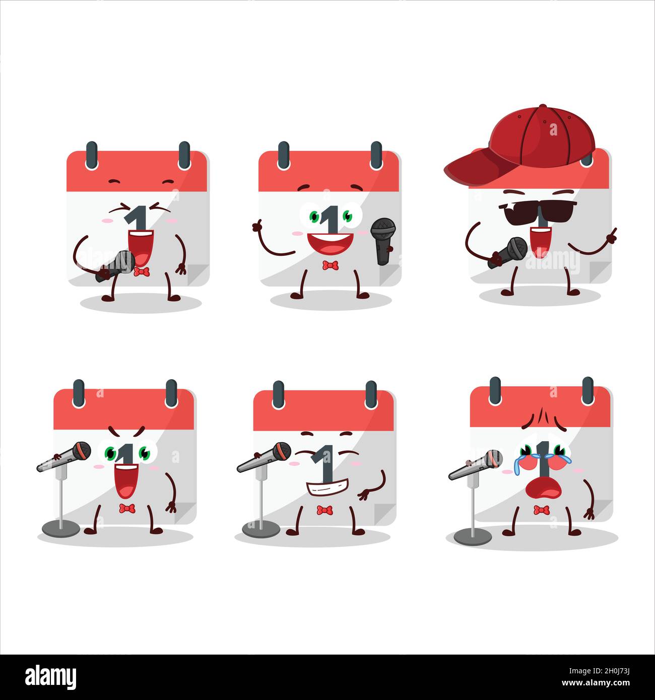 A Cute Cartoon design concept of 1st calendar singing a famous song ...