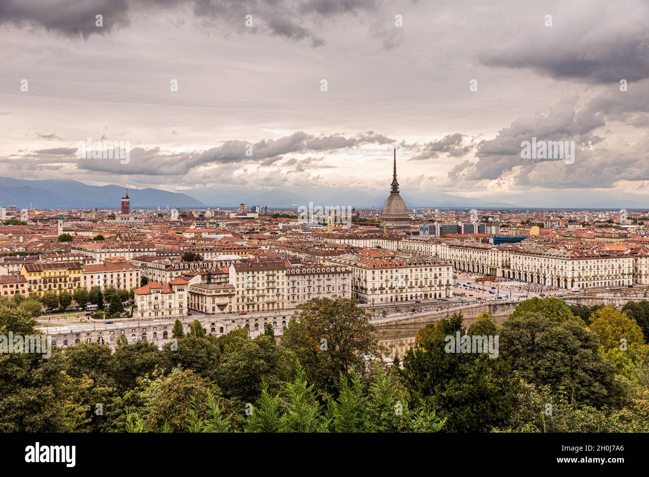 Turin, Italy. October 4th, 2020. Generic afternoon view of the city ...