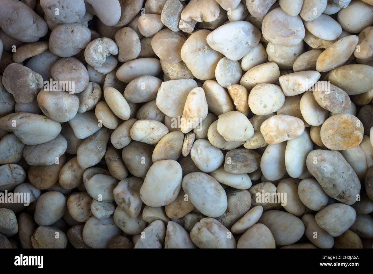 pebble stone texture with sun light on the ground Stock Photo - Alamy