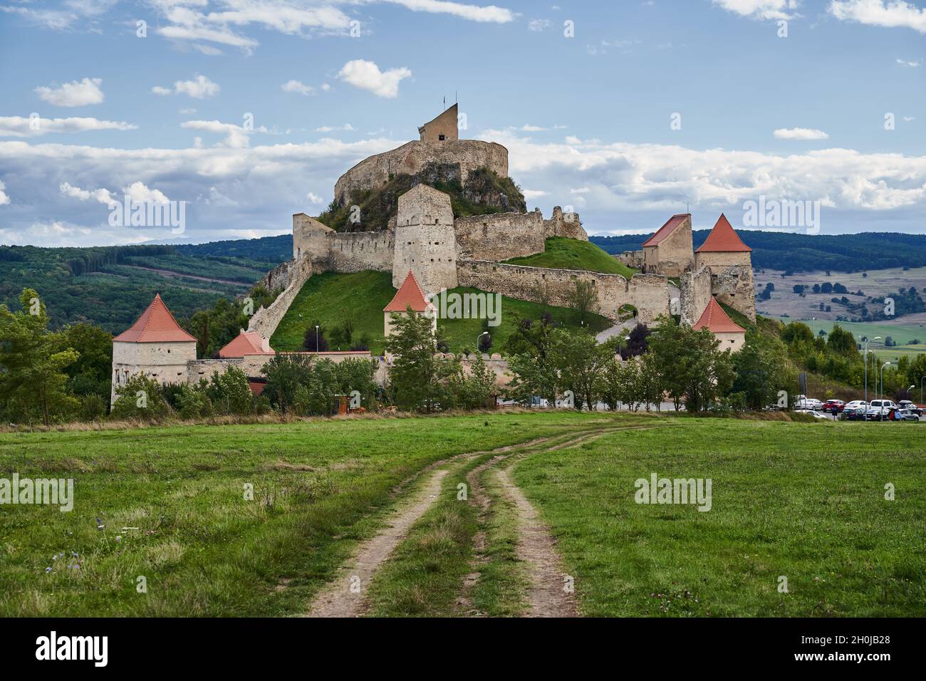 Ancient medieval fortress citadel high up on a hill Stock Photo - Alamy