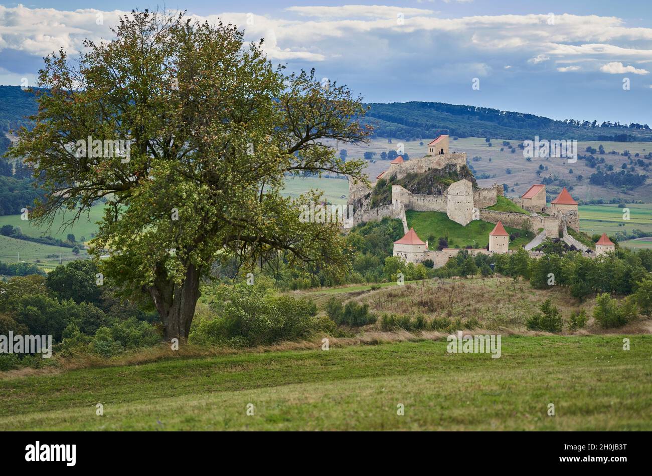 Ancient medieval fortress citadel high up on a hill Stock Photo - Alamy