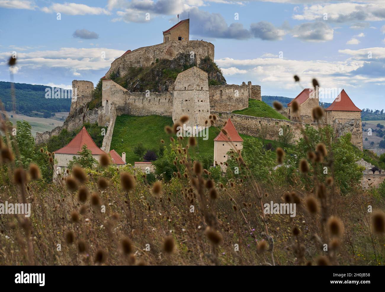 Ancient medieval fortress citadel high up on a hill Stock Photo - Alamy