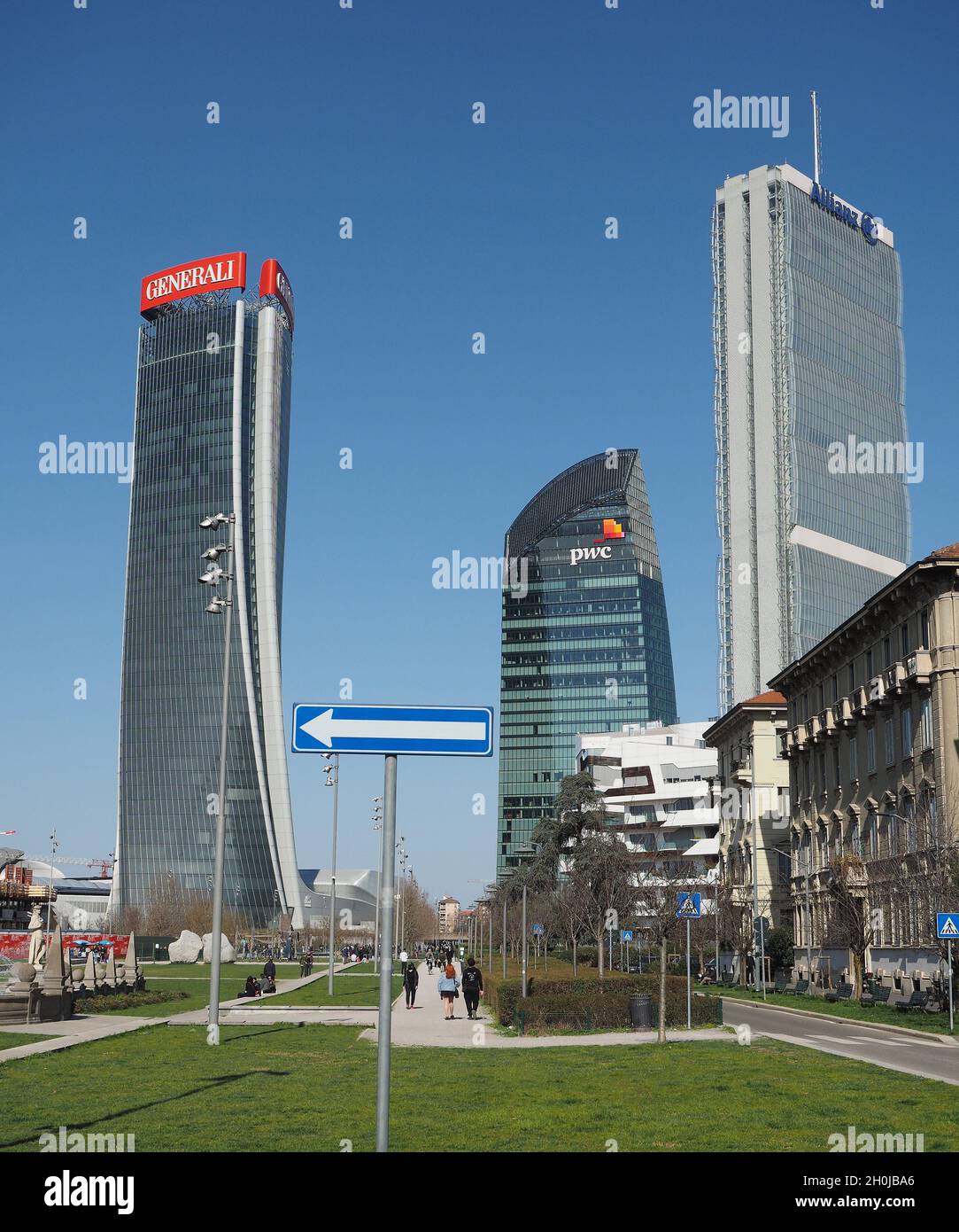 Europe, Italy, Lombardia, Milan - City Life, Tre Torri district. Lo ...