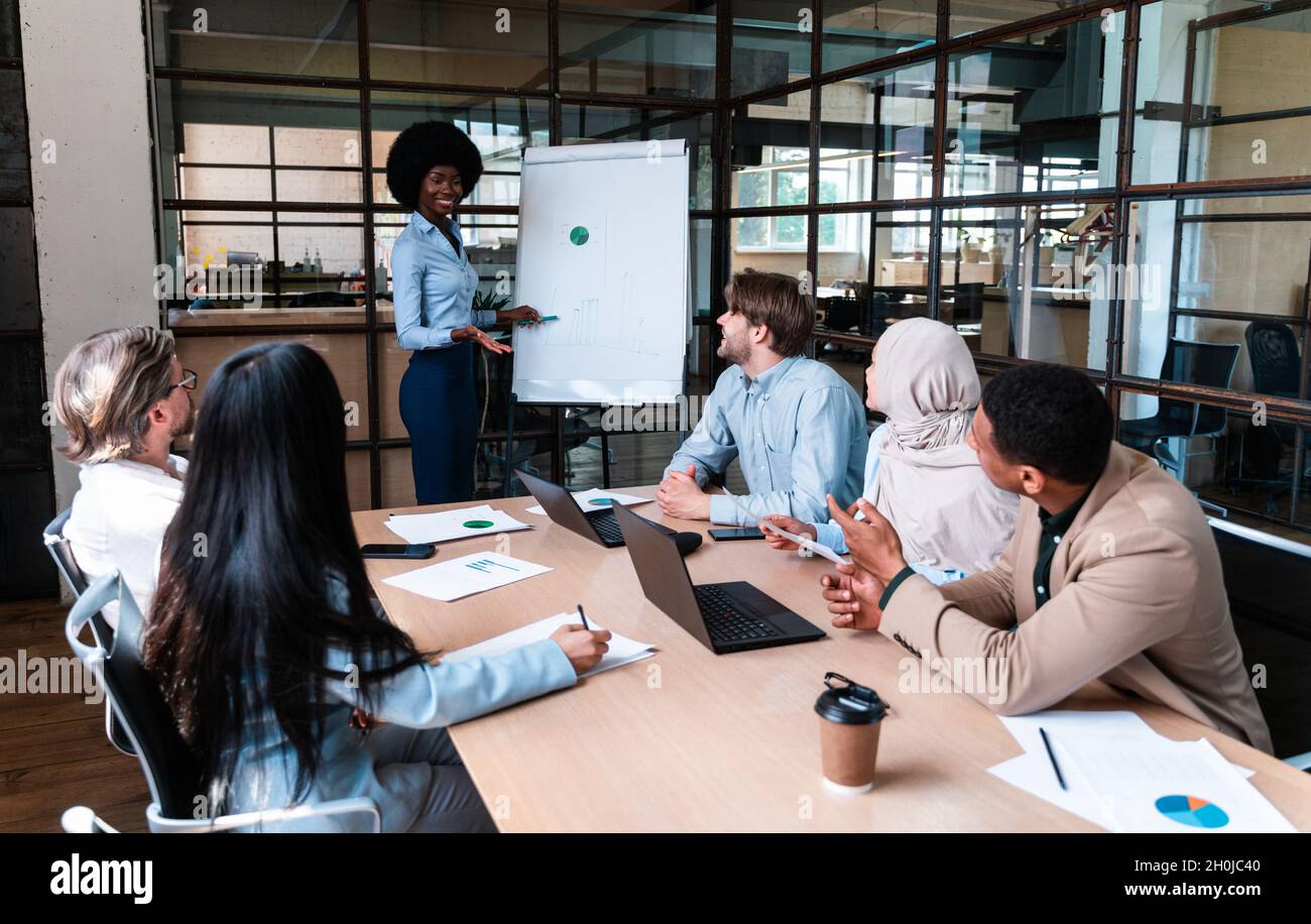 start up business team in the office. Multiethnic group working ...