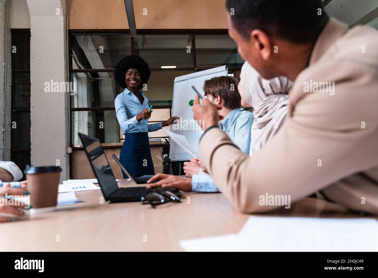 start up business team in the office. Multiethnic group working ...