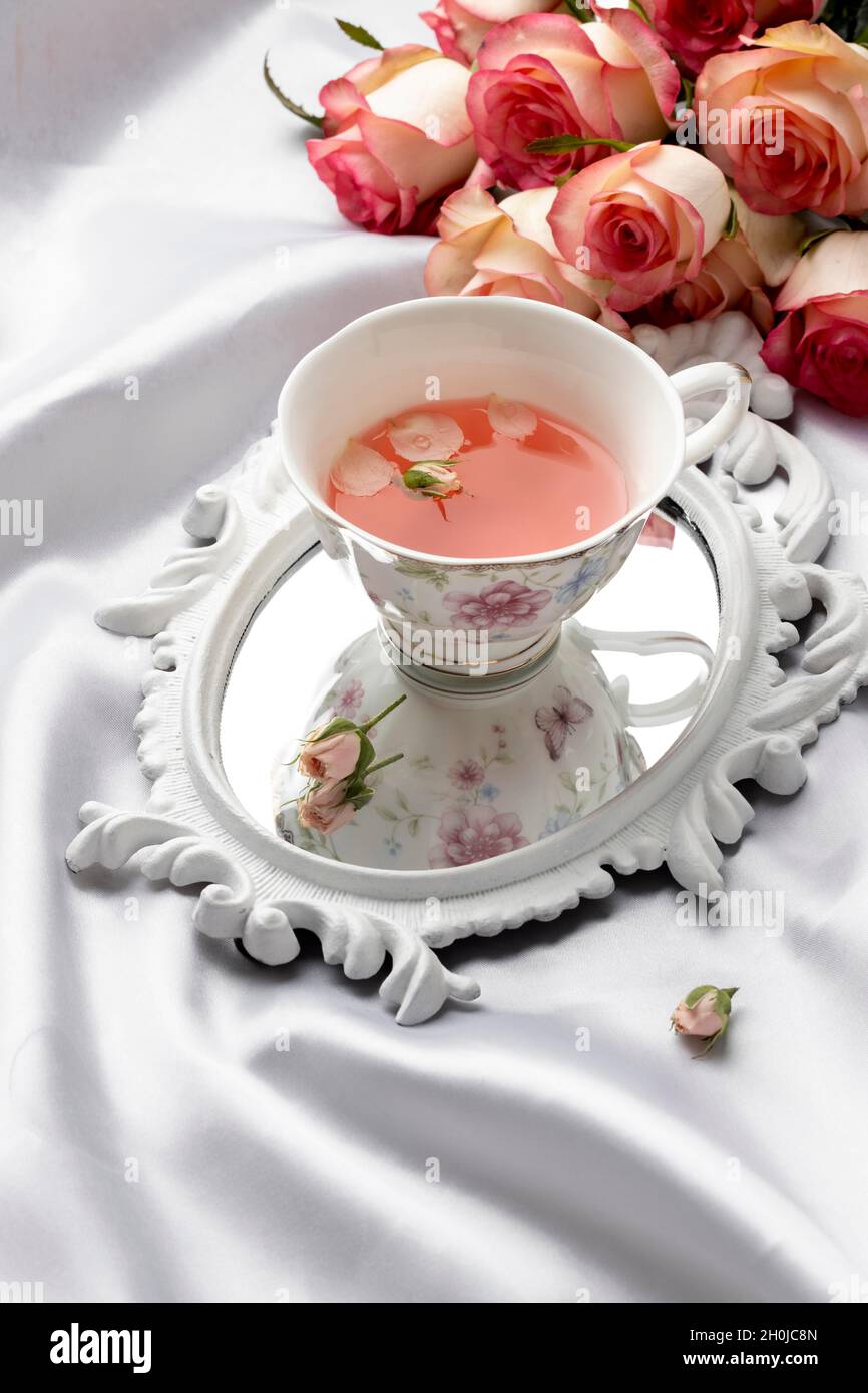 The beautiful tea party composition Stock Photo - Alamy