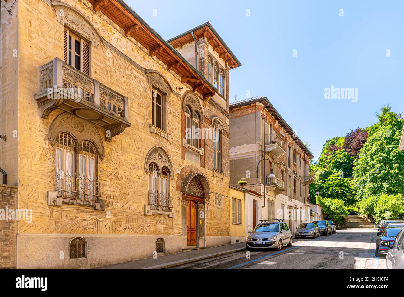 Turin, Italy. May 12th, 2021. Facades of historic buildings in Via ...