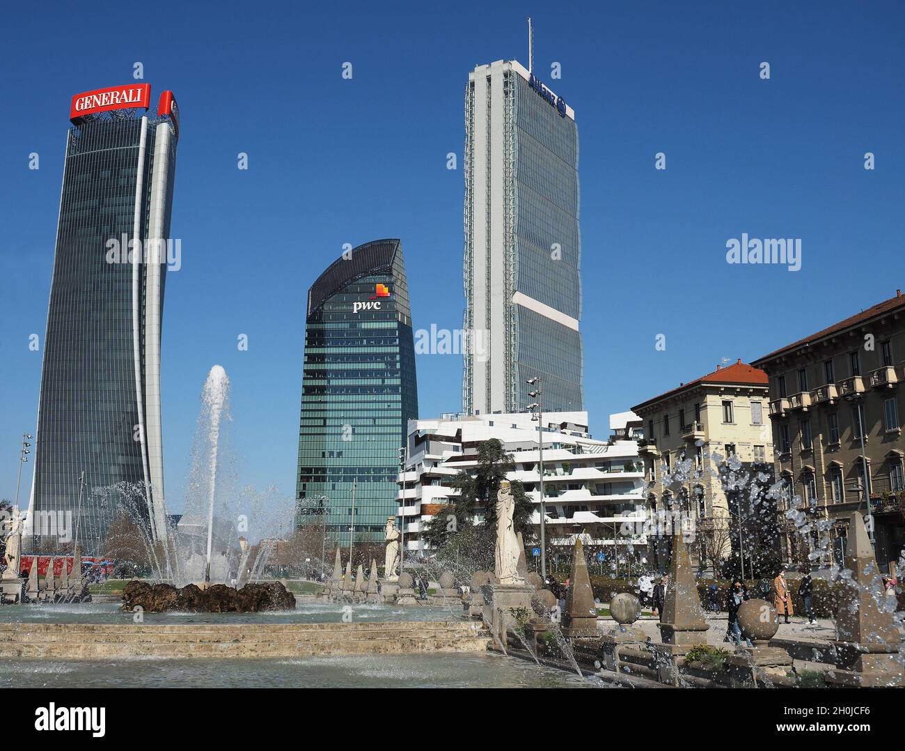 Europe, Italy, Lombardia, Milan - City Life, Tre Torri district. Lo ...