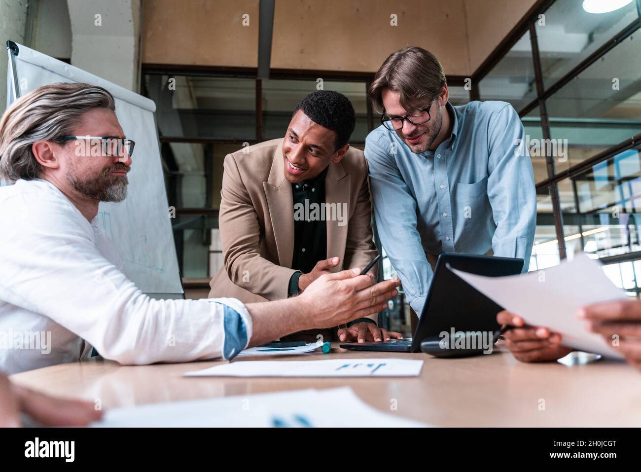 start up business team in the office. Multiethnic group working ...