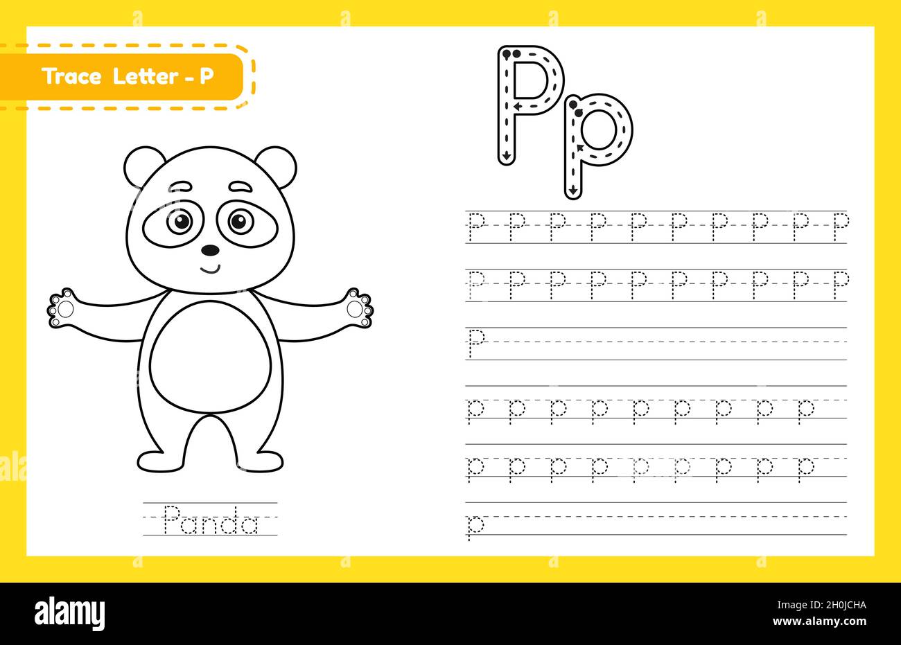 Trace letter P uppercase and lowercase. Alphabet tracing practice ...