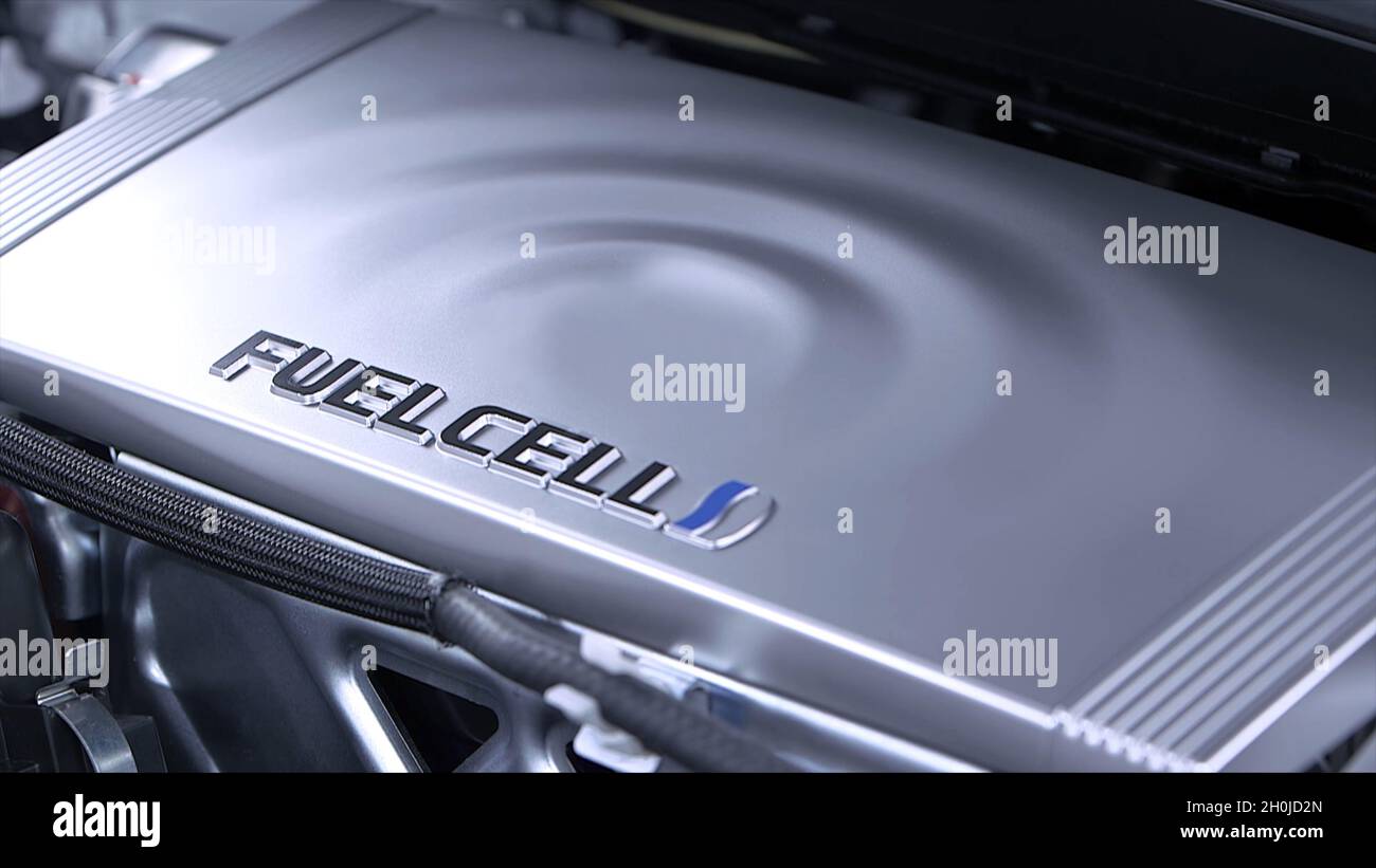 Close-up of a hydrogen fuel cell engine Stock Photo - Alamy