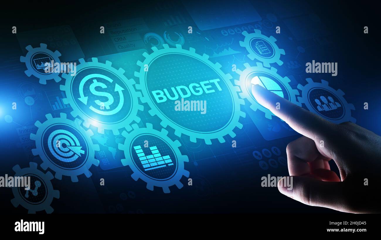 Budget accounting financial technology concept on virtual screen Stock ...