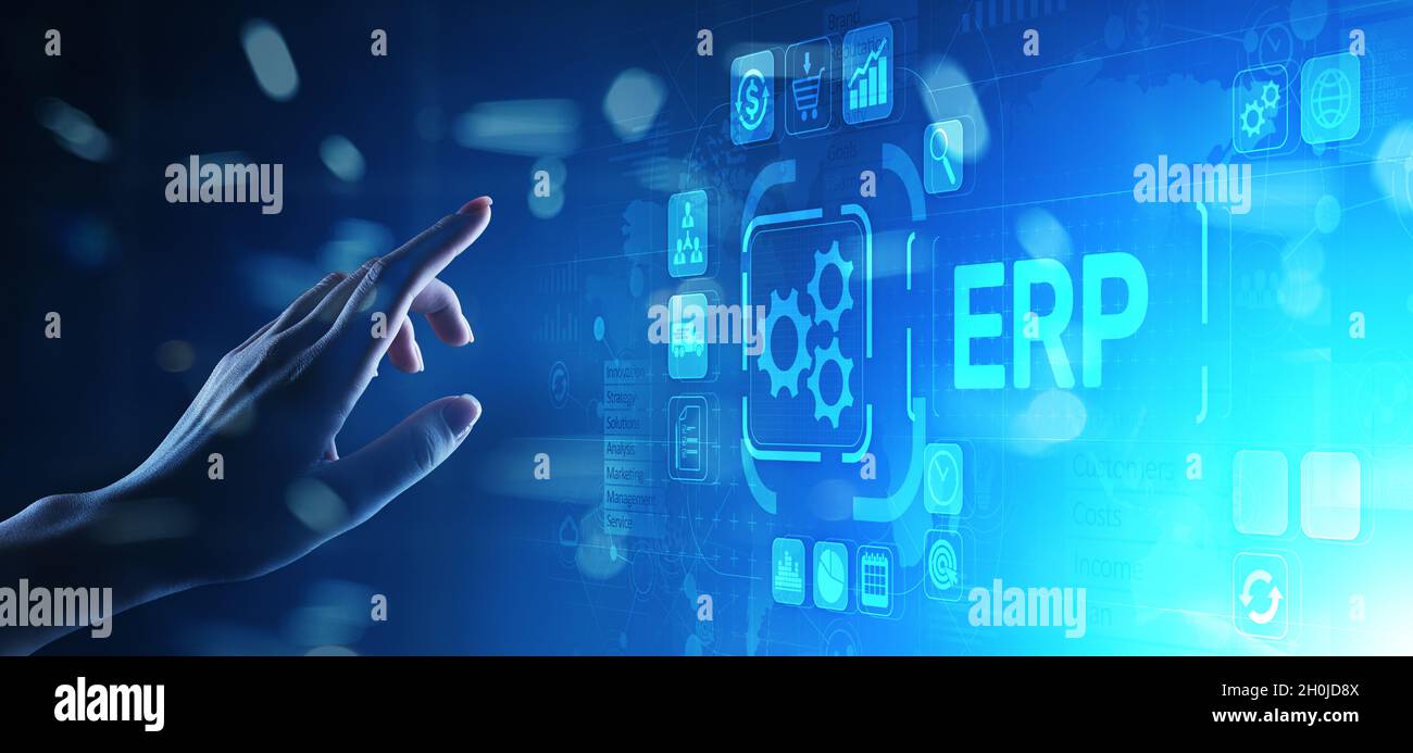 ERP - Enterprise resource planning business and modern technology ...