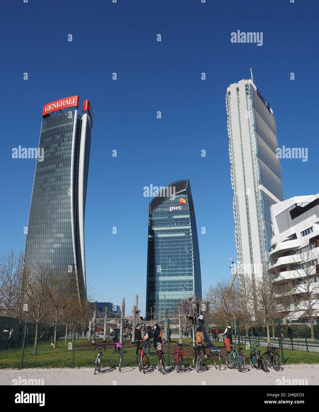 Europe, Italy, Lombardia, Milan - City Life, Tre Torri district. Lo ...