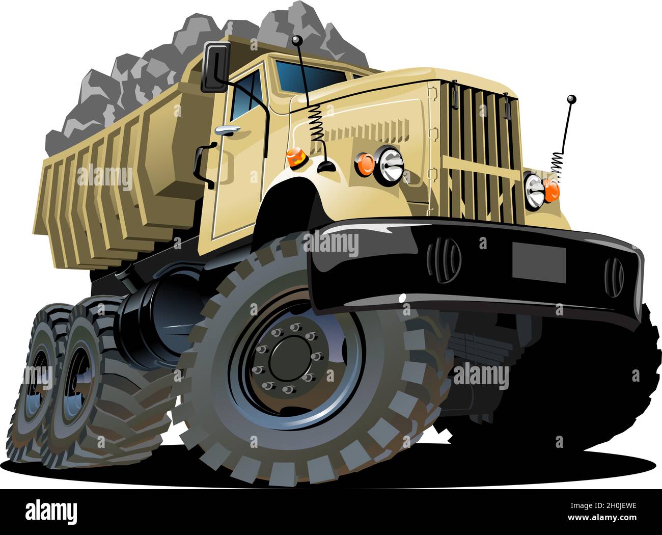 Cartoon dump truck isolated on white background. Available EPS-10 ...