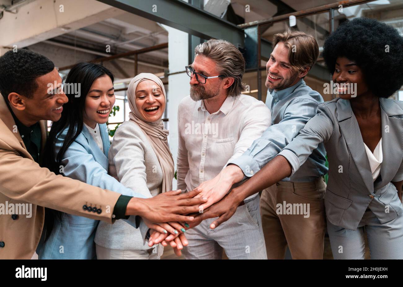 start up business team in the office. Multiethnic group working ...