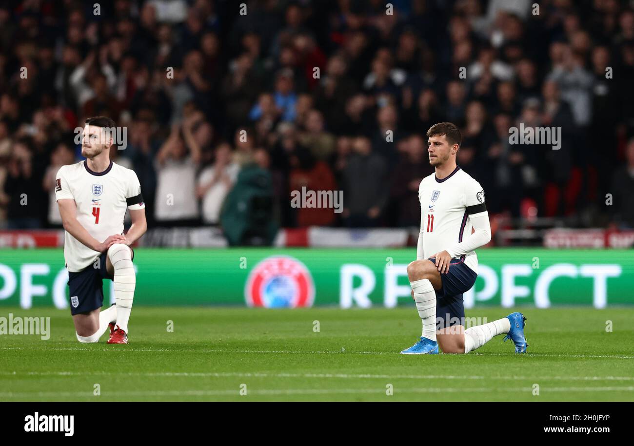 London, England, 12th October 2021. Declan Rice of England and Mason ...