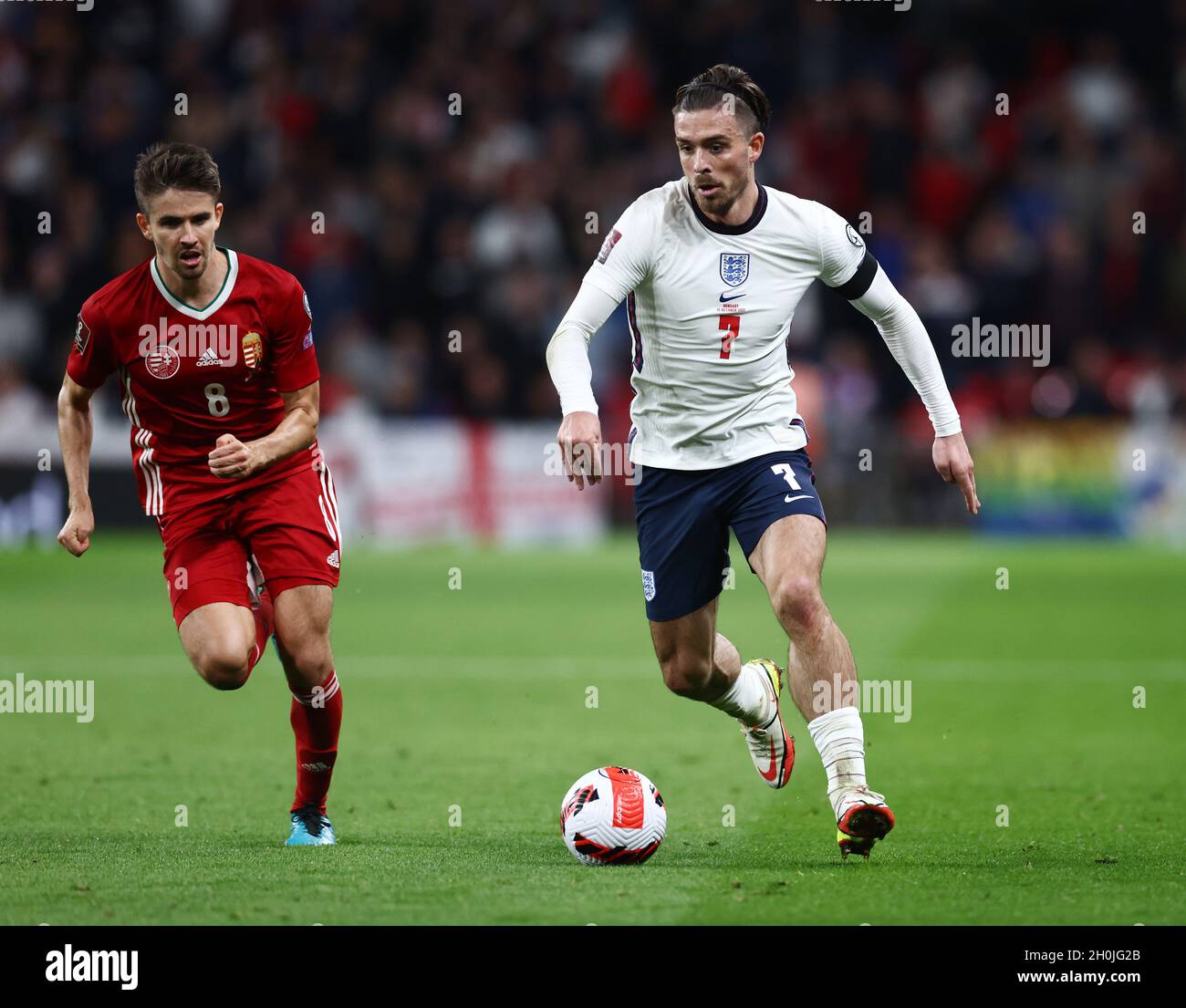 London, England, 12th October 2021. Jack Grealish of England during the ...