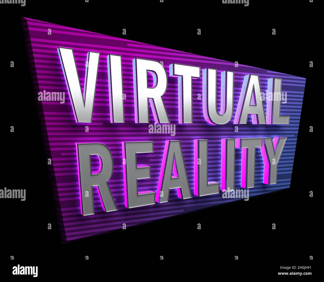 neon card word virtual reality. 3d rendering Stock Photo - Alamy