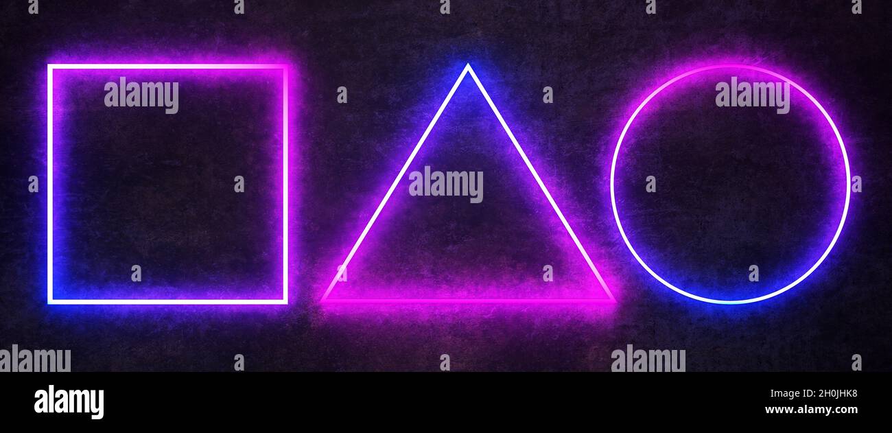Neon triangle shapes in hi-res stock photography and images - Alamy