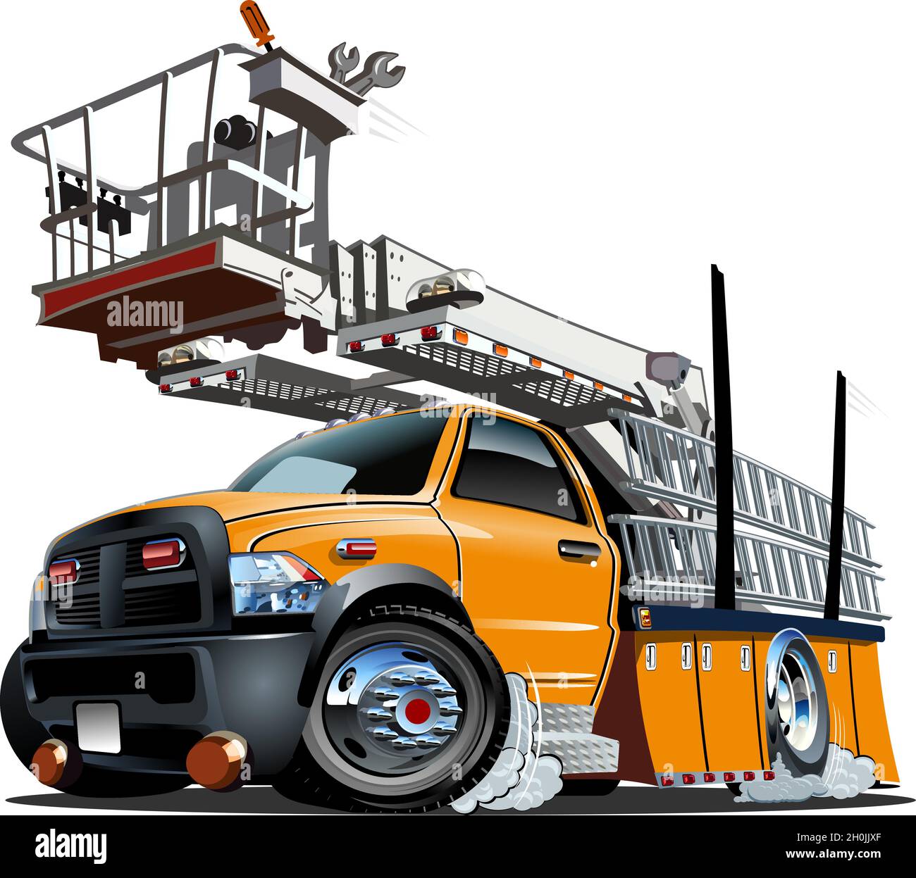 Vector Cartoon Platform Lift Truck. Available EPS-10 separated by ...