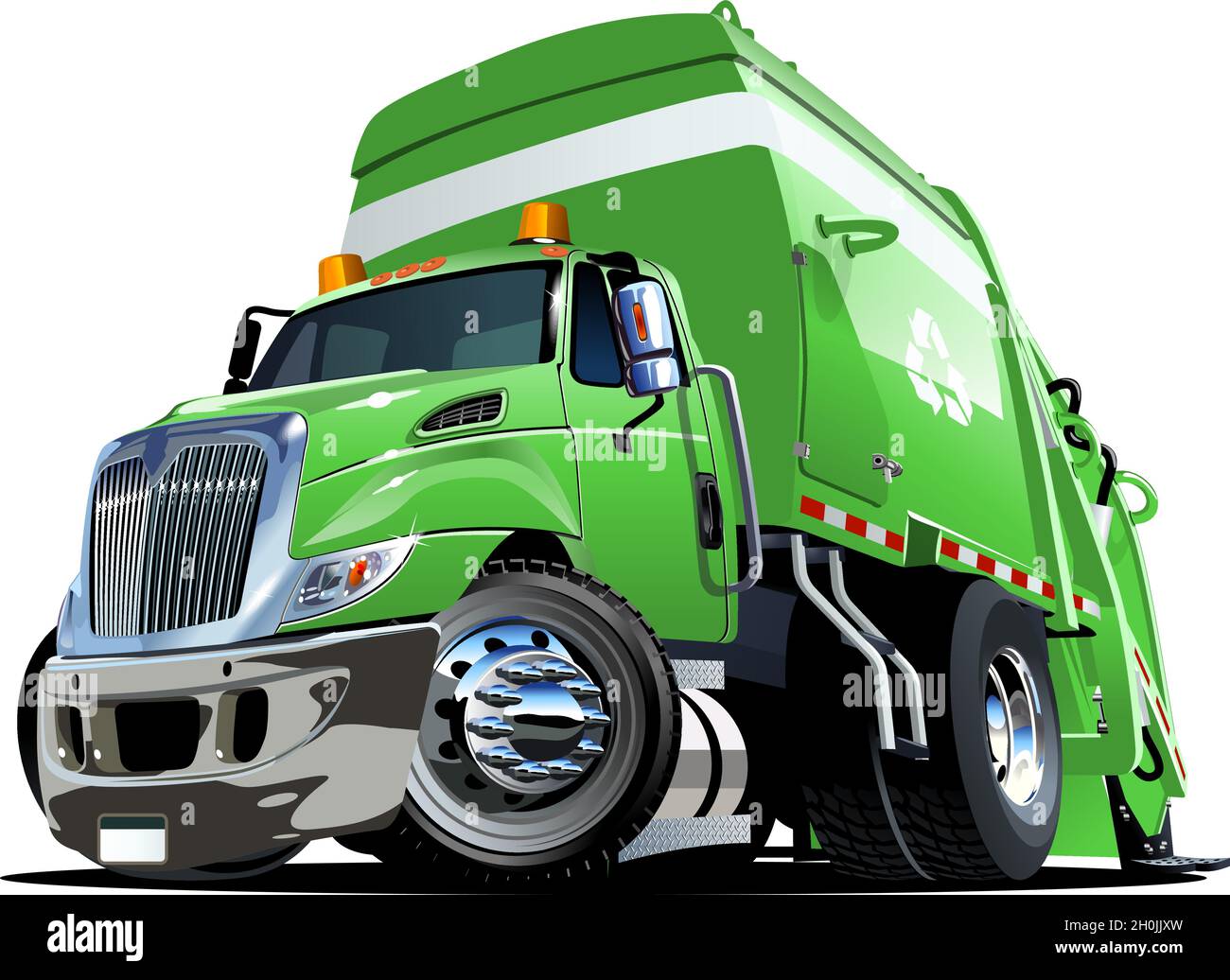 Cartoon Garbage Truck isolated on white background. Available EPS-10 ...
