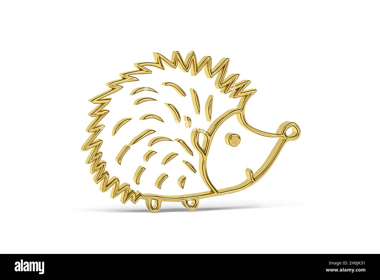 Golden hedgehog icon isolated on white background - 3D render Stock ...