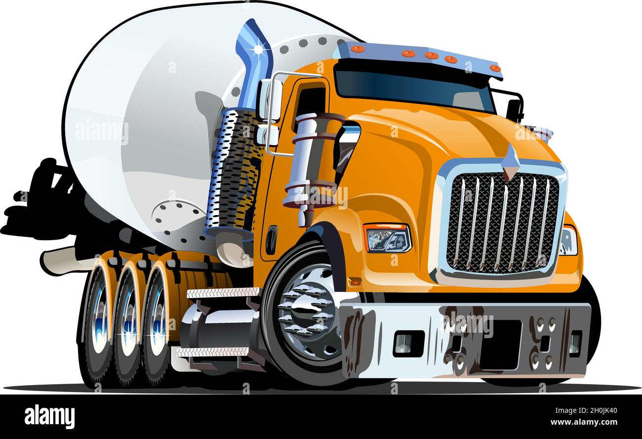Vector Cartoon Mixer Truck Available EPS-10 vector format separated by ...