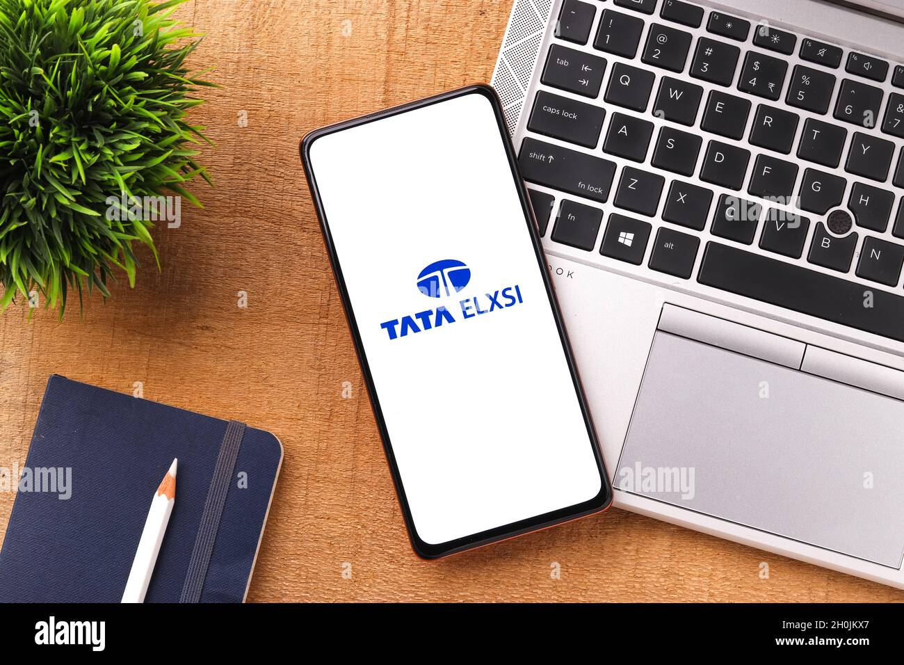 West Bangal, India - October 09, 2021 : Tata Elxsi logo on phone screen ...