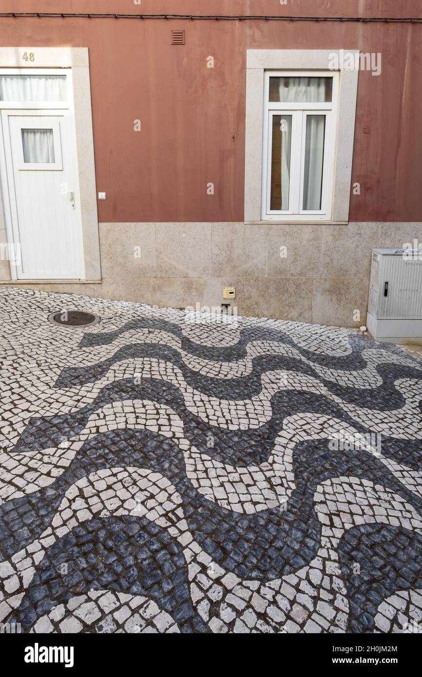 Traditional style Portuguese Calcada Pavement for pedestrian area in ...