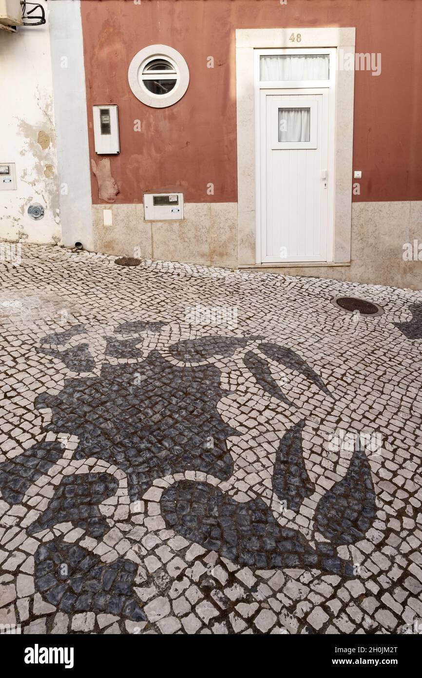 Traditional style Portuguese Calcada Pavement for pedestrian area in ...
