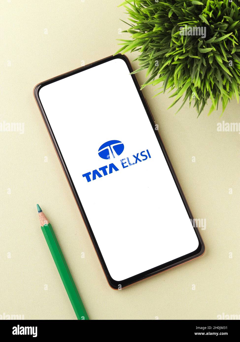 West Bangal, India - October 09, 2021 : Tata Elxsi logo on phone screen ...