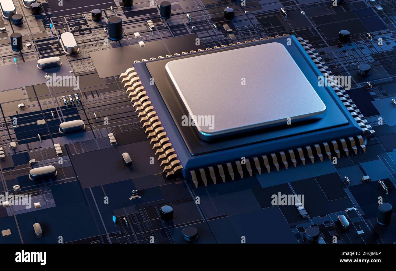 Close-up view of a modern GPU card with circuit and colorful lights and ...