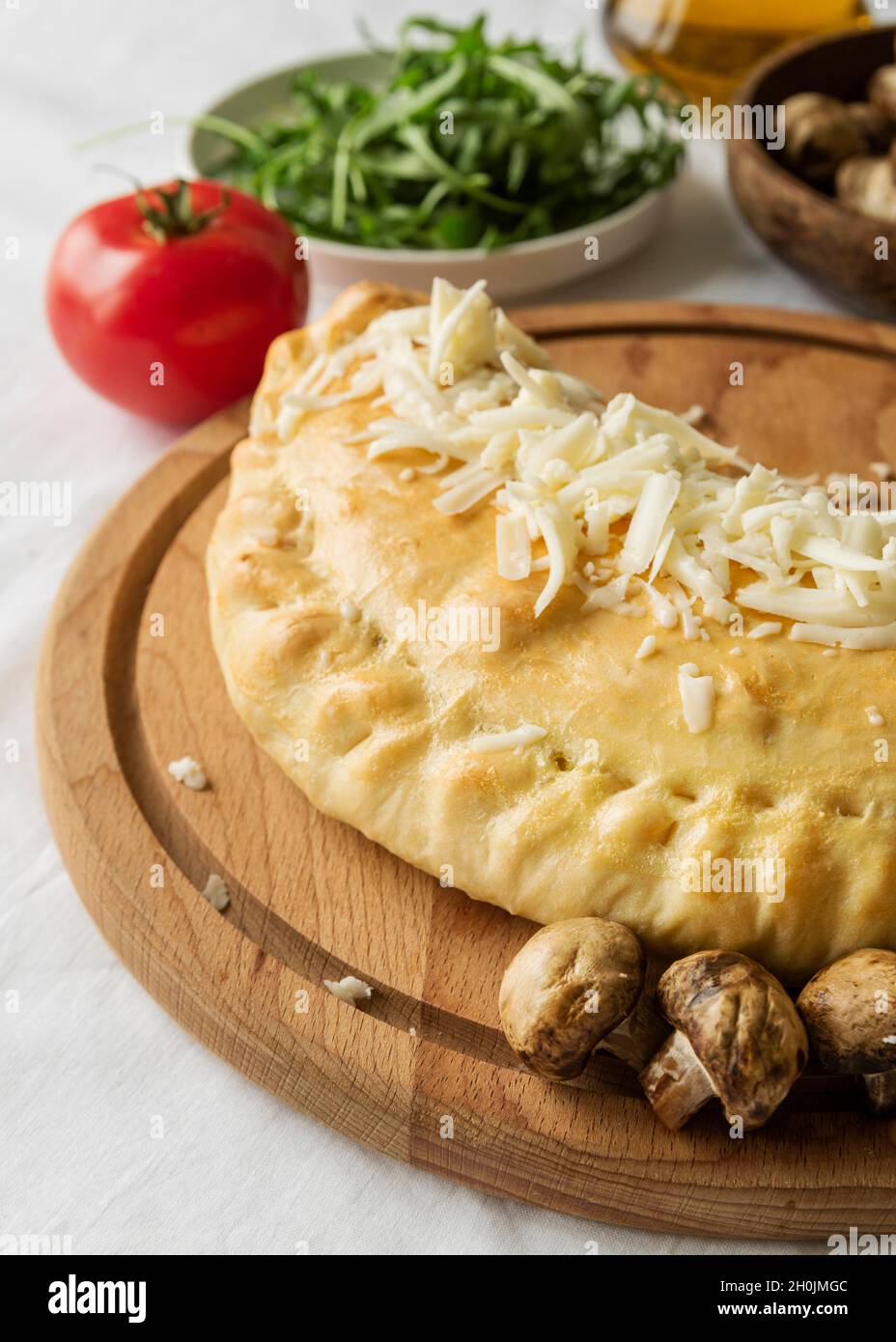 Delicious traditional pizza composition Stock Photo - Alamy