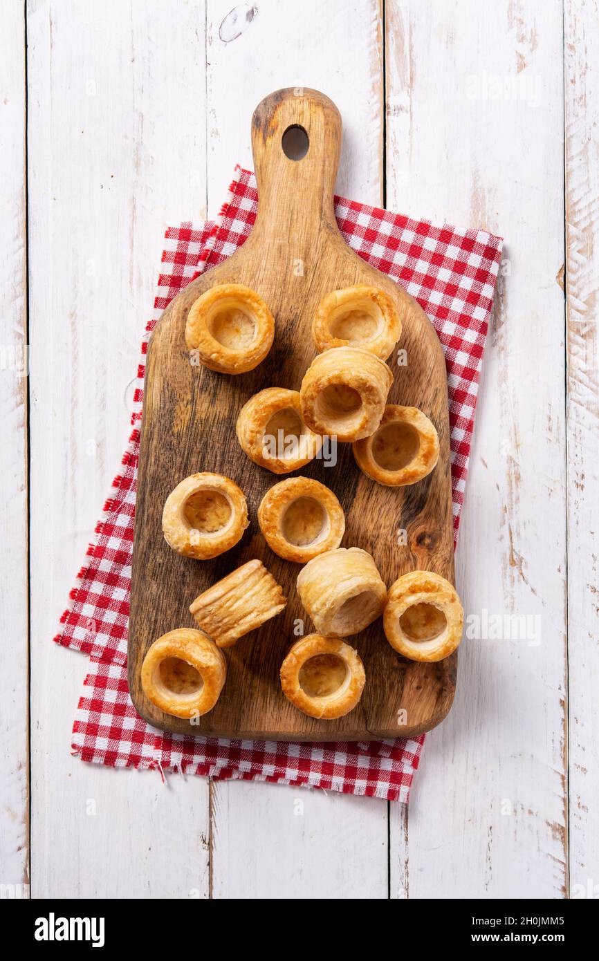 Traditional English Yorkshire pudding on wooden table Stock Photo - Alamy