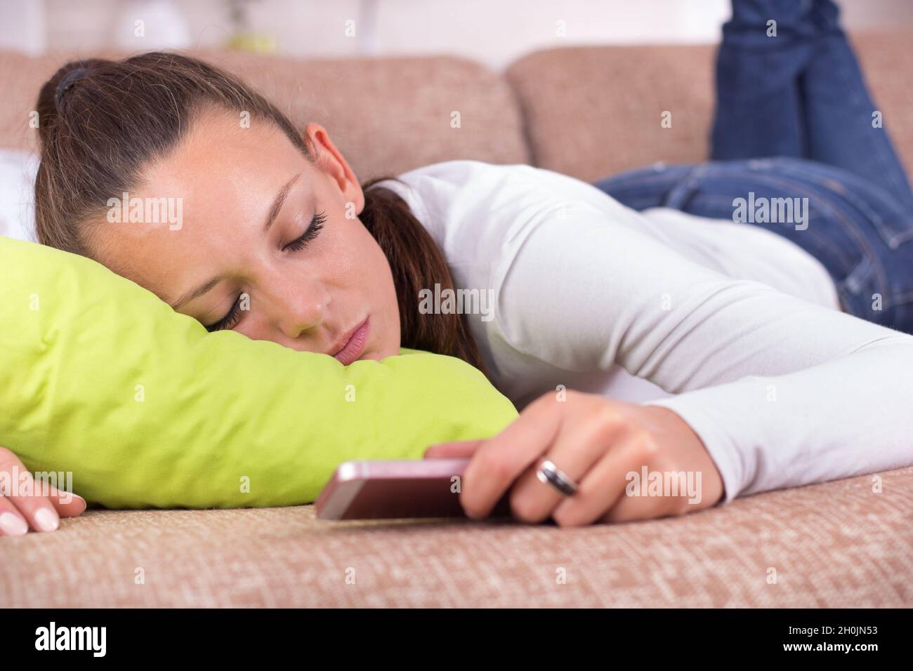 Nap on sofa hi-res stock photography and images - Alamy