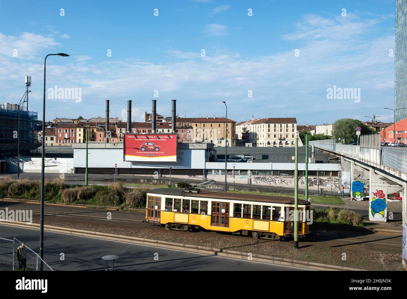 Italy, Lombardy, Milan, Porta Garibaldi with Isola District in ...