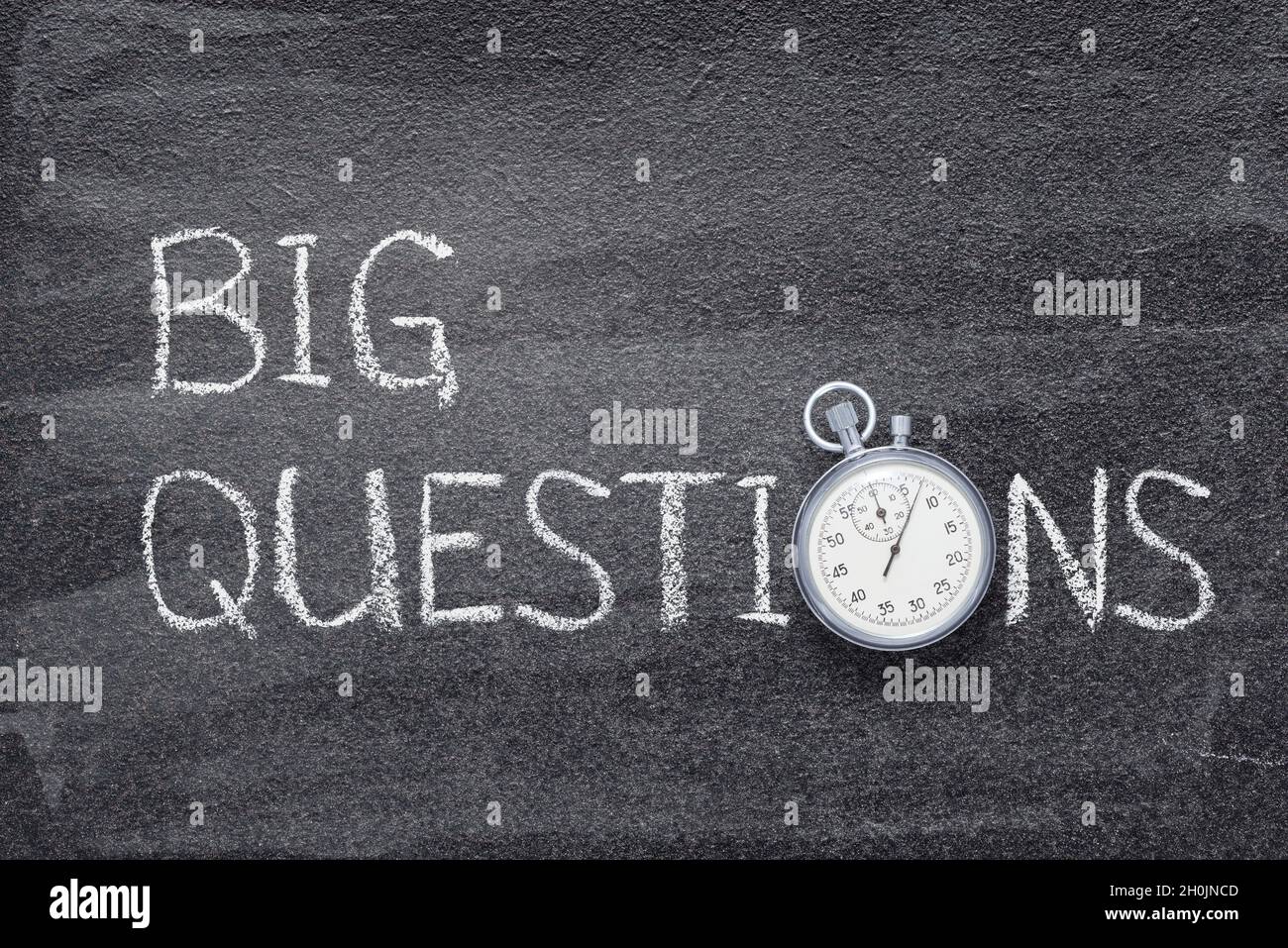 big questions phrase written on chalkboard with vintage precise ...