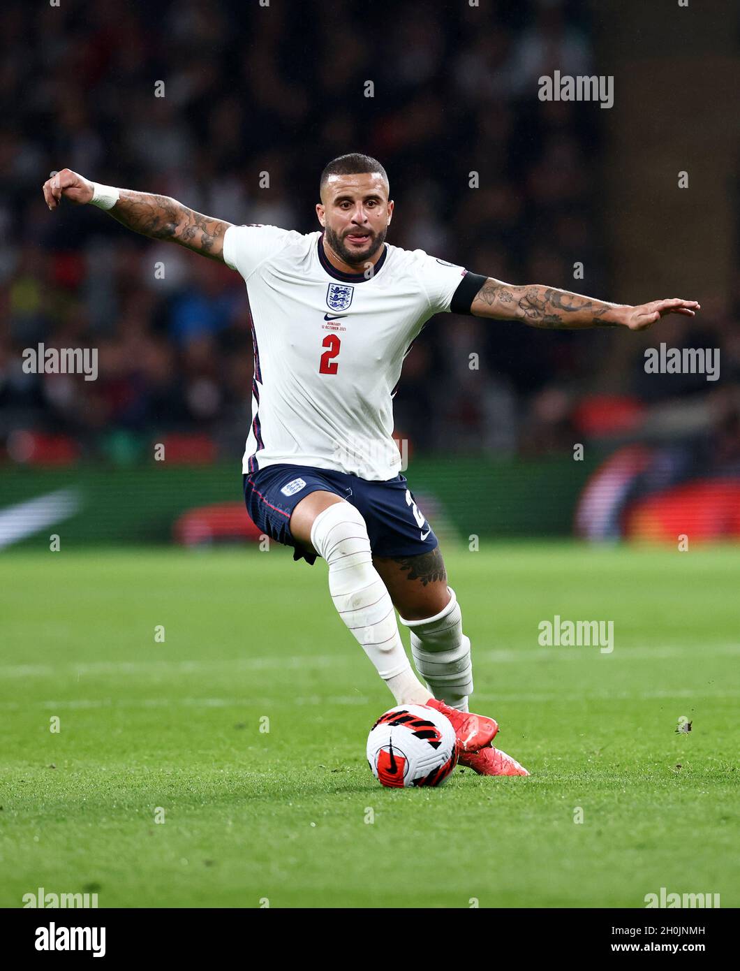 London, England, 12th October 2021. Kyle Walker of England during the ...