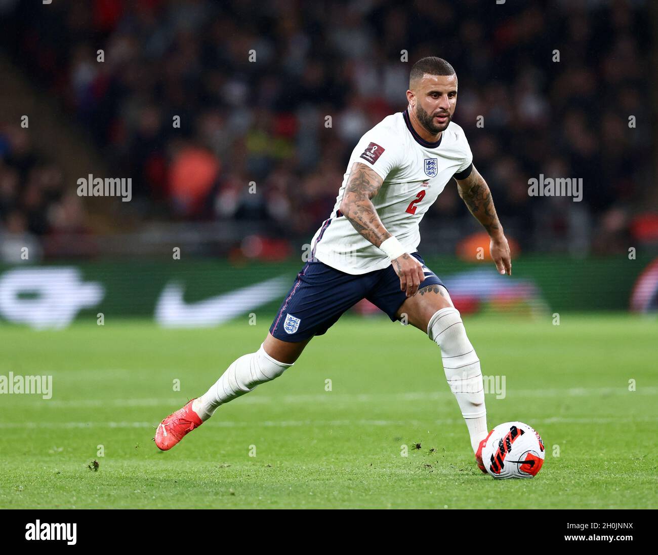 London, England, 12th October 2021. Kyle Walker of England during the ...