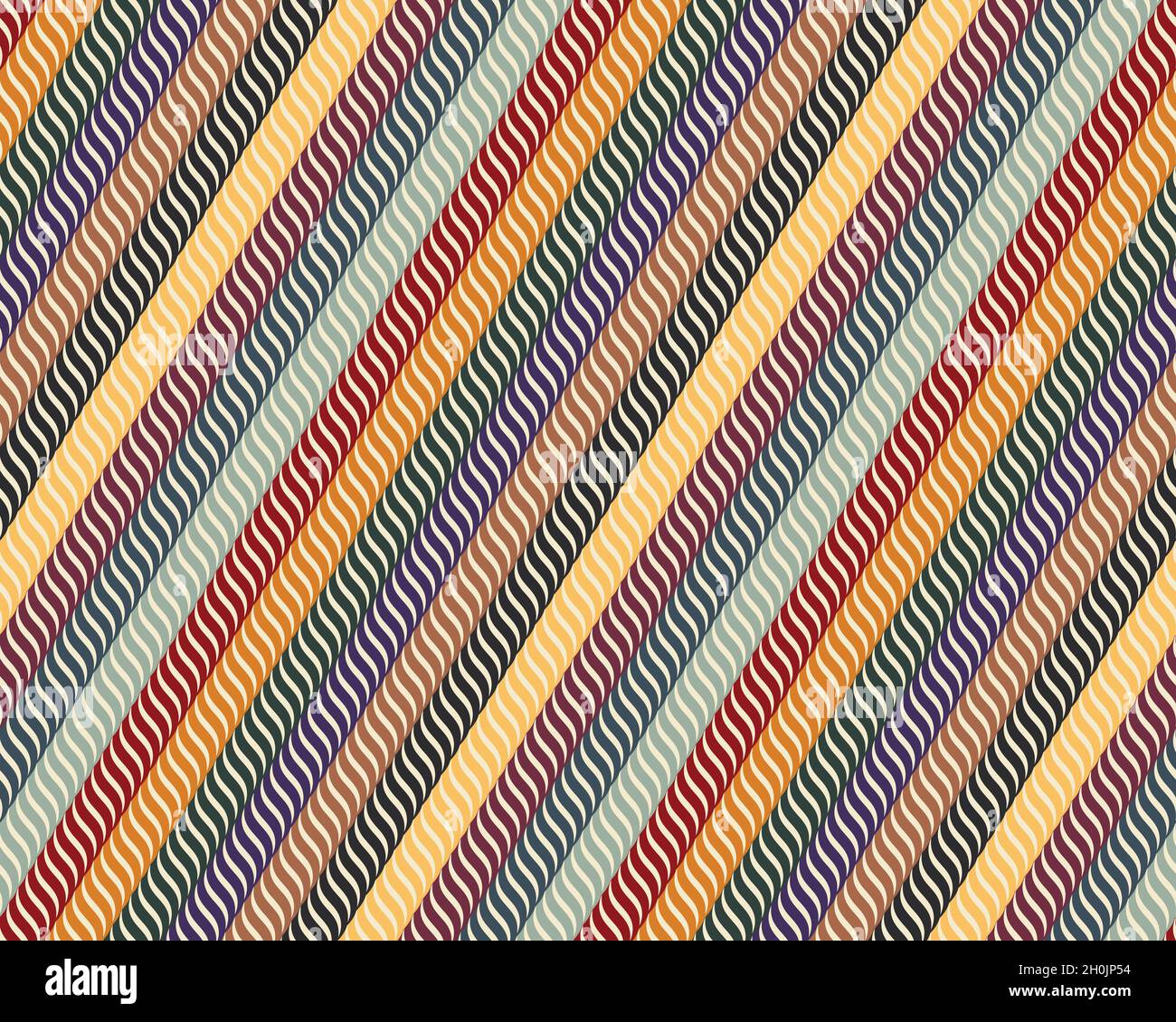 Multicolored diagonal lines formed by curvilinear geometric elements ...