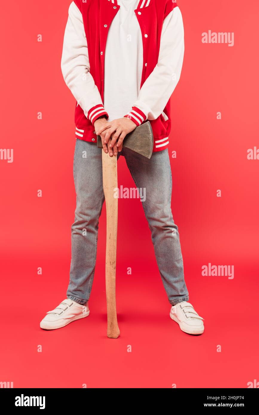 Man holding axe hi-res stock photography and images - Alamy