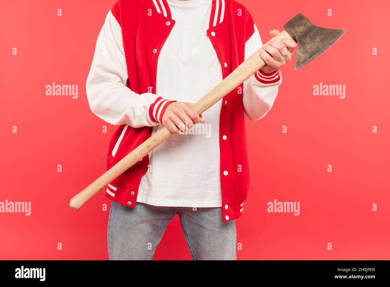 Man holding axe hi-res stock photography and images - Alamy