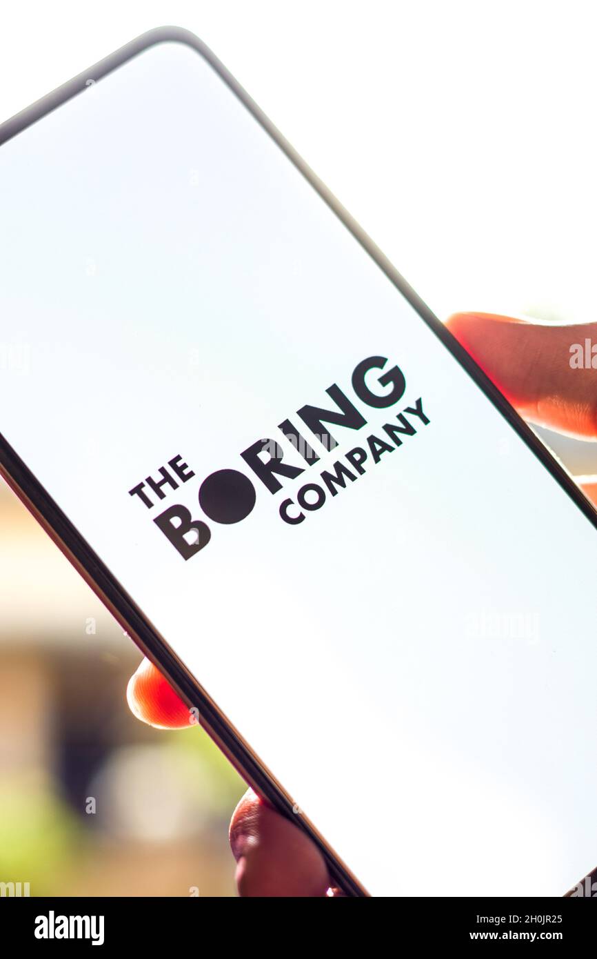 West Bangal, India - October 09, 2021 : The Boring Company logo on ...