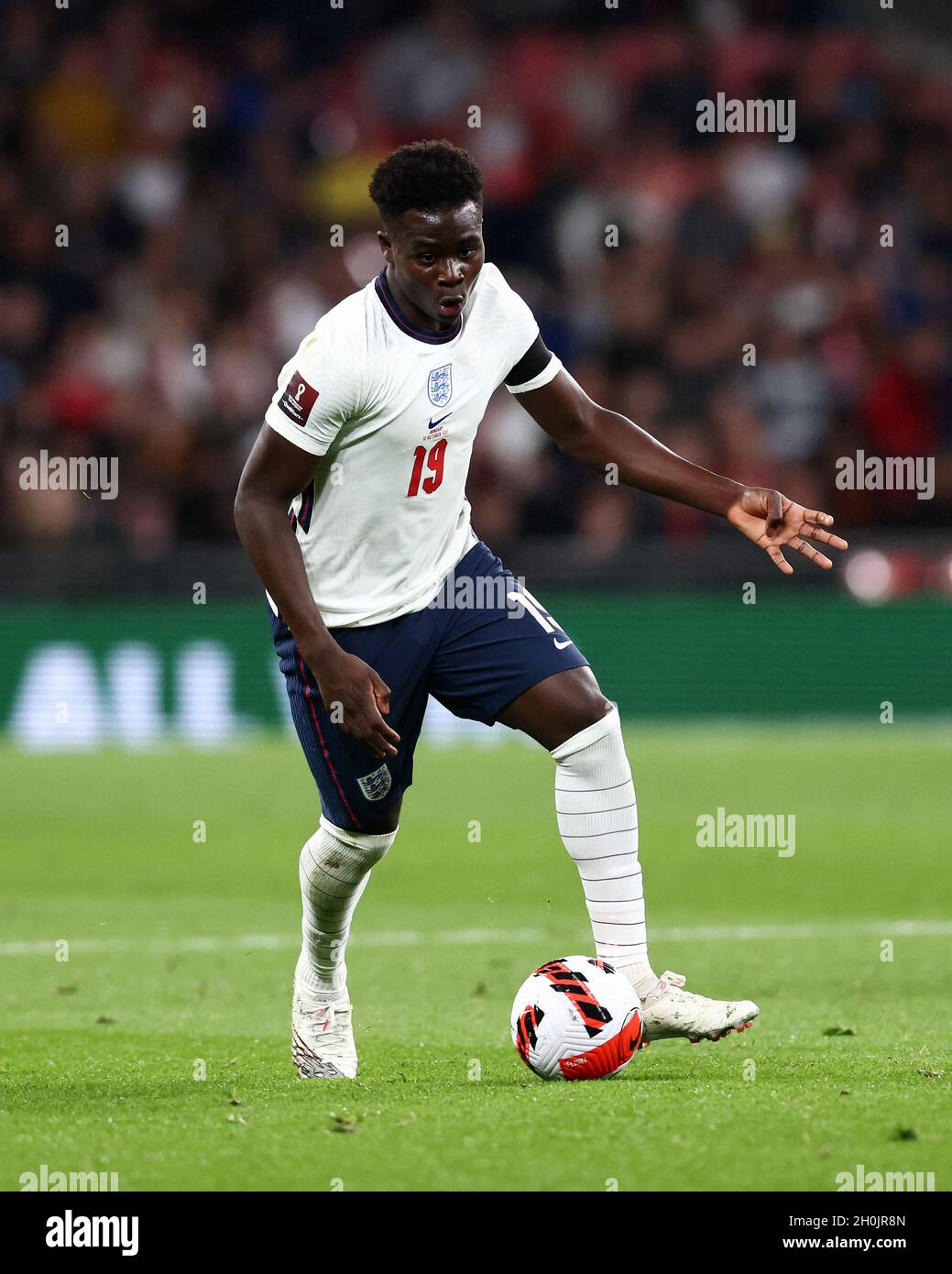 London, England, 12th October 2021. Bukayo Saka of England during the ...