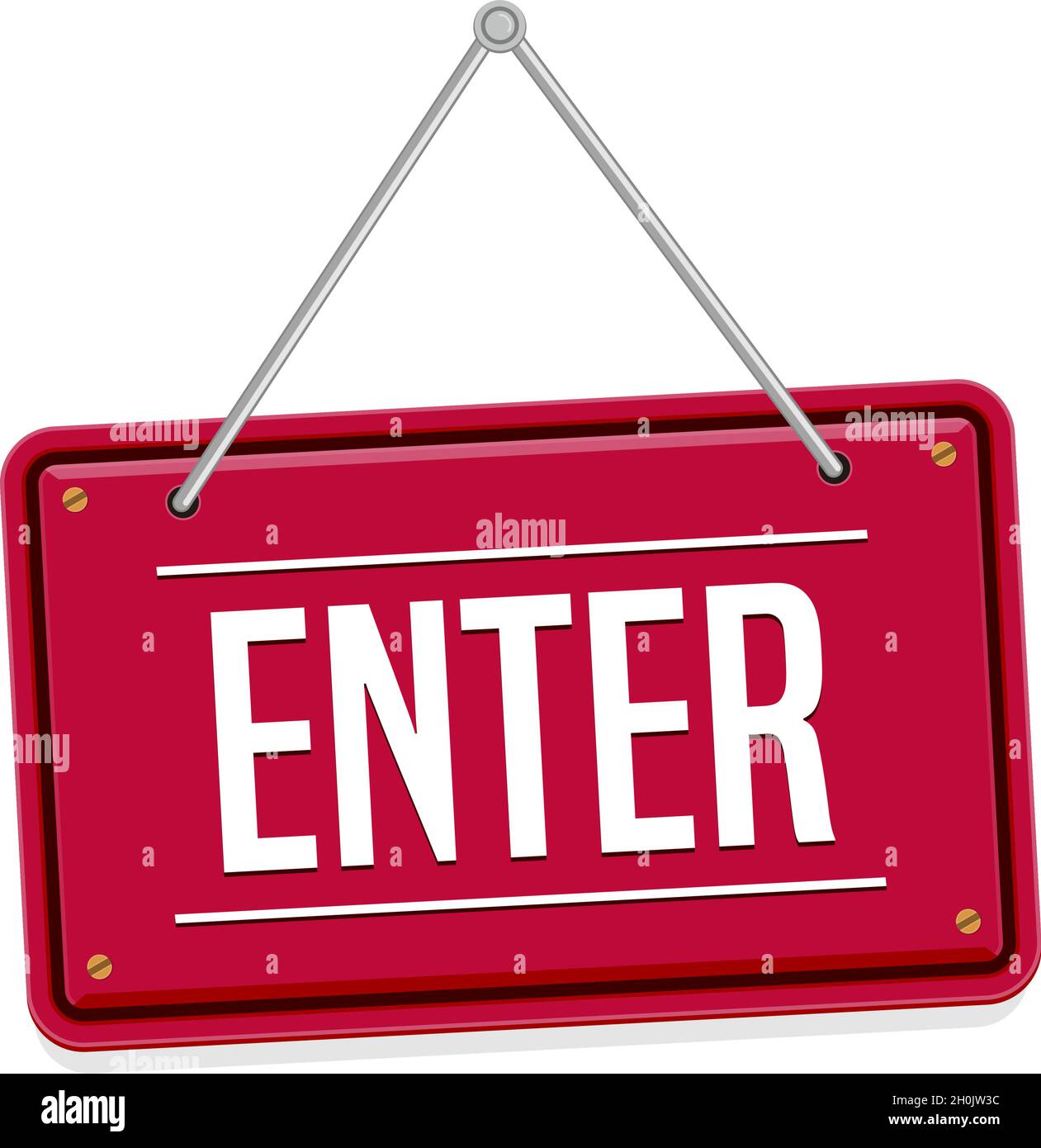 Enter icon illustration set for ecommerce site etc. (hanging signboard ...