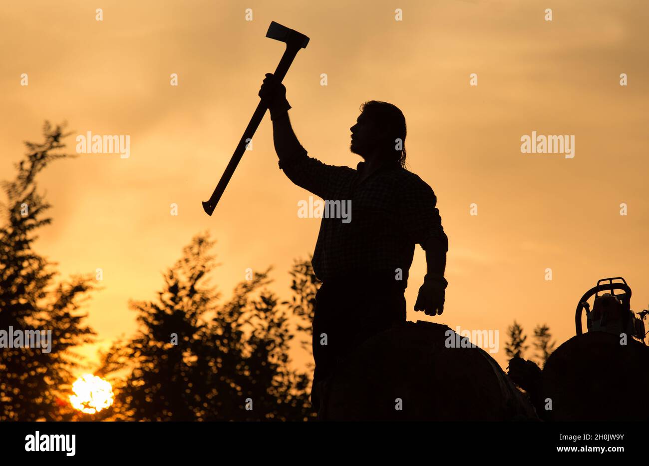 Swinging an axe hi-res stock photography and images - Alamy