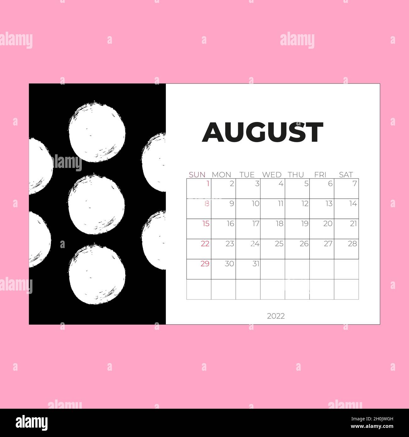 August 2022 Calendar Printable Vertical