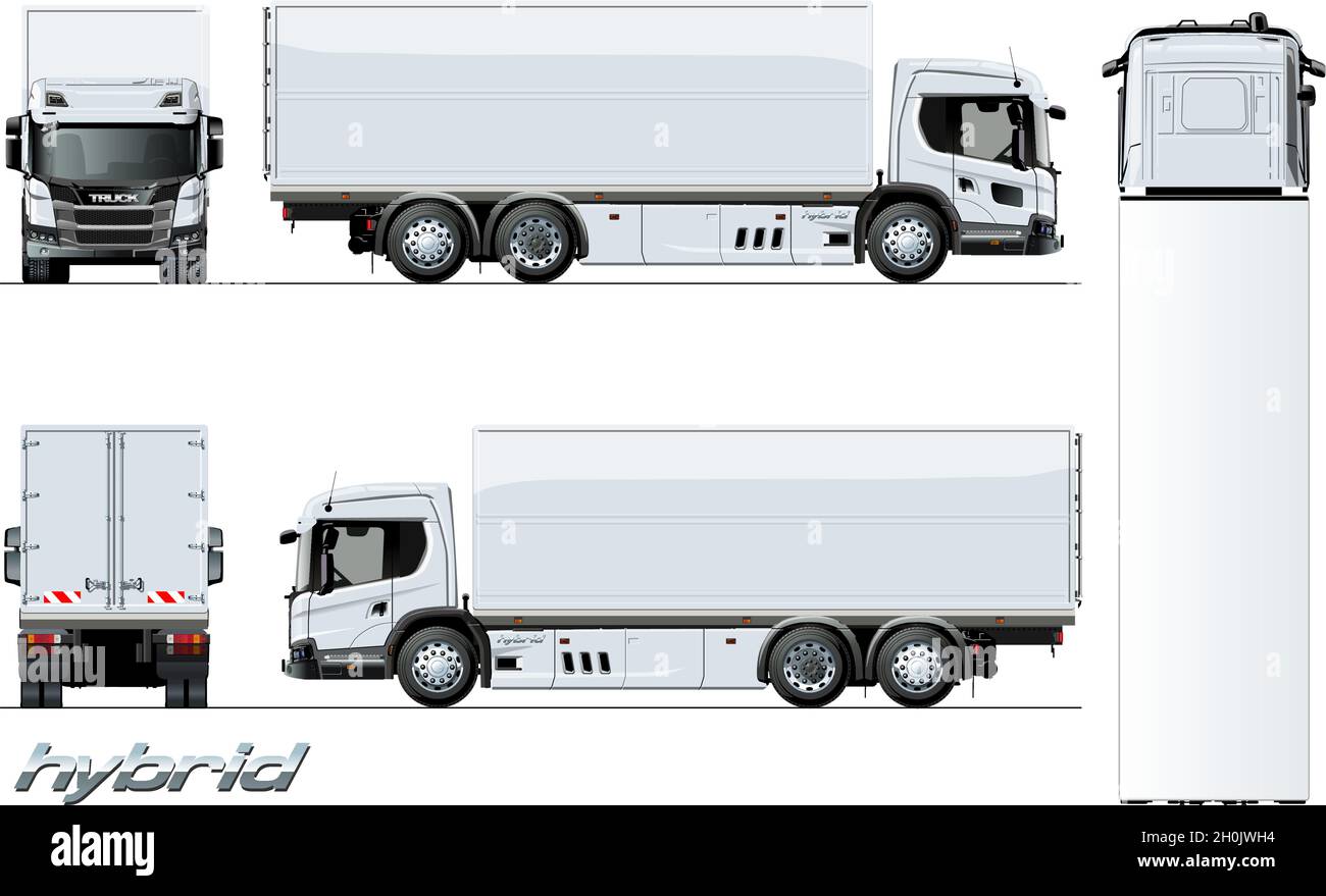 Vector cargo truck generation hybrid engine template on white for car ...